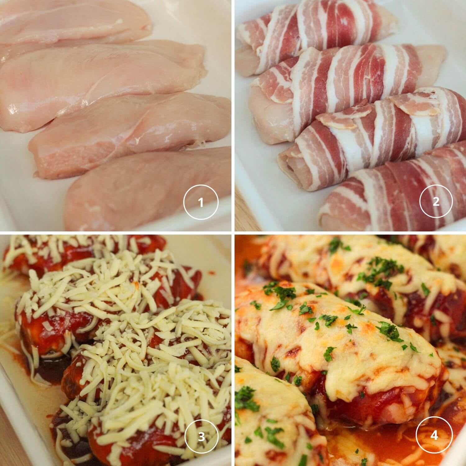 Hunters Chicken (with Bacon, BBQ Sauce and Cheese)